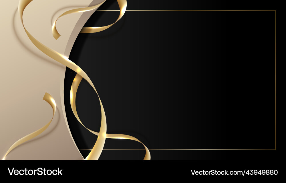 Abstract 3d luxury template golden curved shape Vector Image
