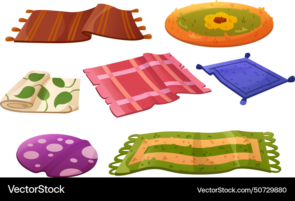 Color carpets set isolated on white background Vector Image