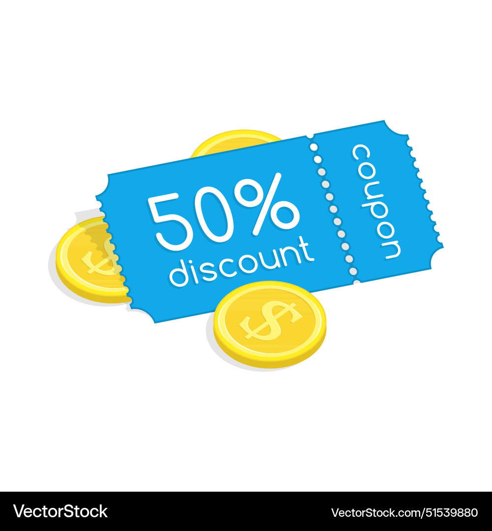 Coupon with promotional code big sale or super Vector Image