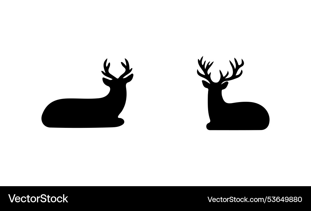 Deer flat icon logo symbol silhouette Royalty Free Vector