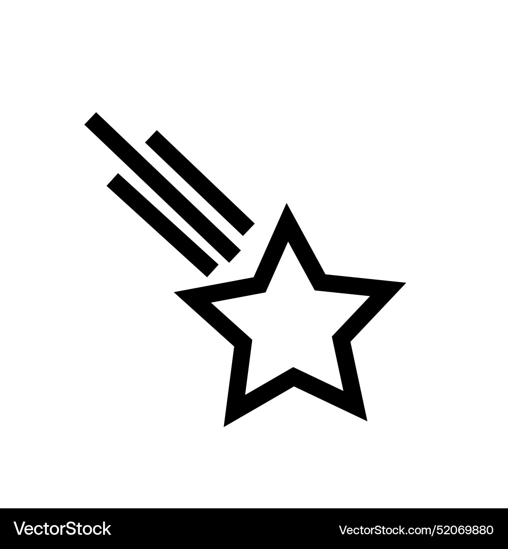 Falling star icon perfect for night sky Royalty Free Vector