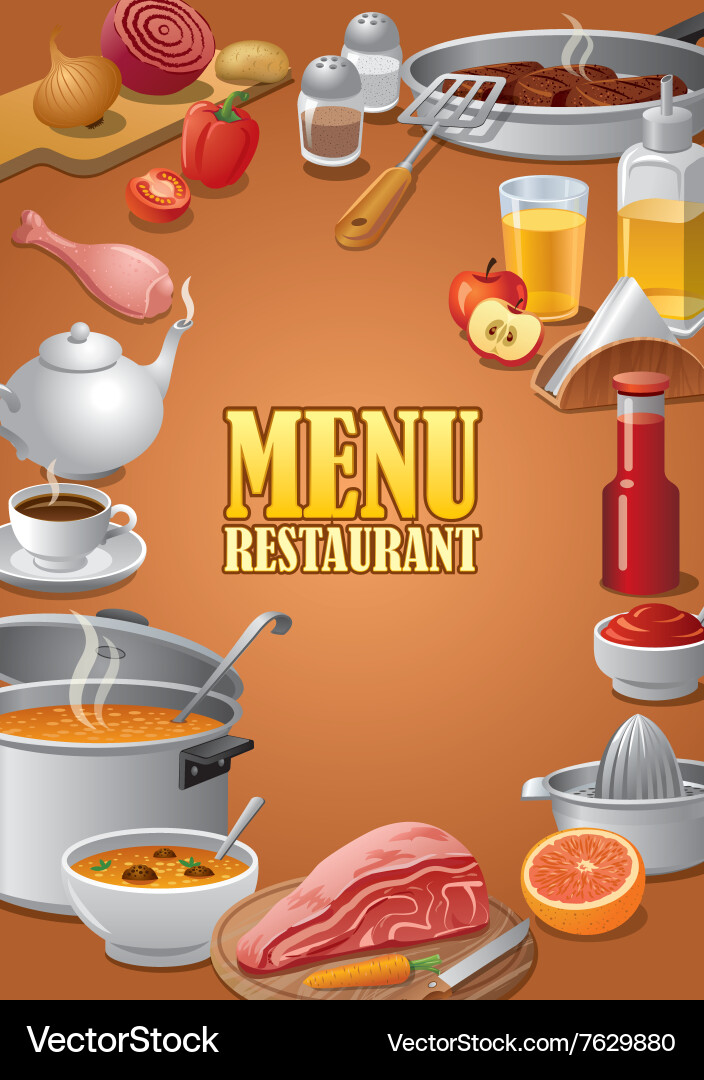 Menu restaurant Royalty Free Vector Image - VectorStock