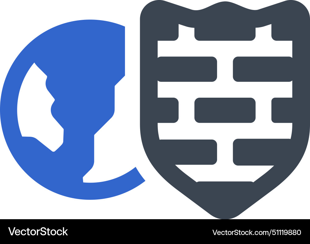 Network firewall protection icon Royalty Free Vector Image