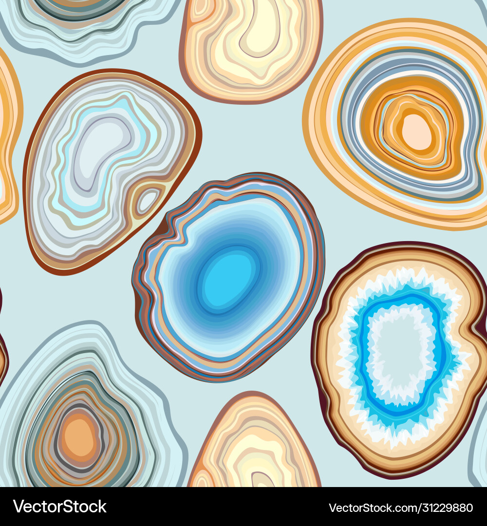 Seamless pattern with geode and agate cuts Vector Image
