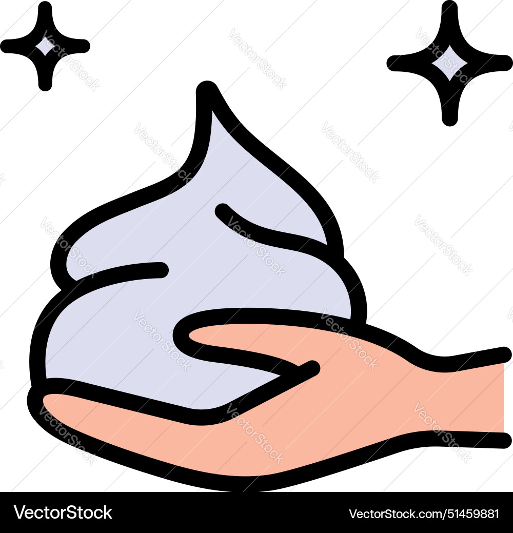 Applying eye cream icon hand liquid soap Vector Image