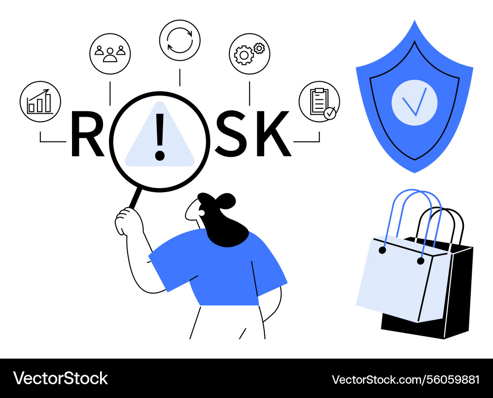 Assessing various business risks with risk Vector Image