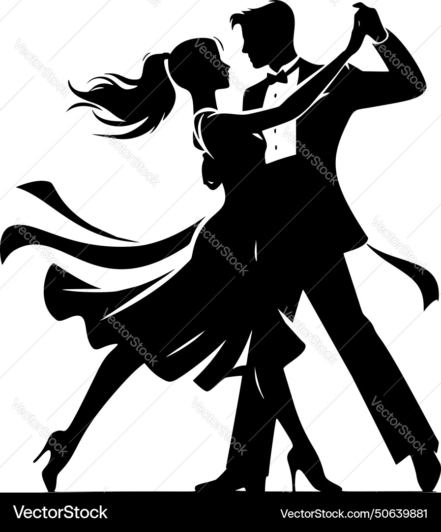 Ballroom dance silhouette Royalty Free Vector Image