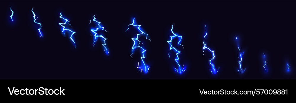 Cartoon lightning animation thunder bolt animated Vector Image
