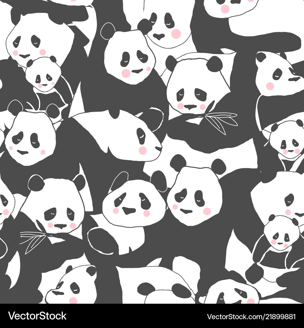 Cute panda bear seamless pattern textile Vector Image