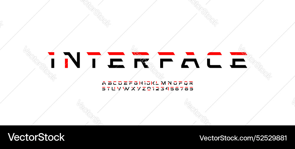 Digital modern alphabet technology font Royalty Free Vector