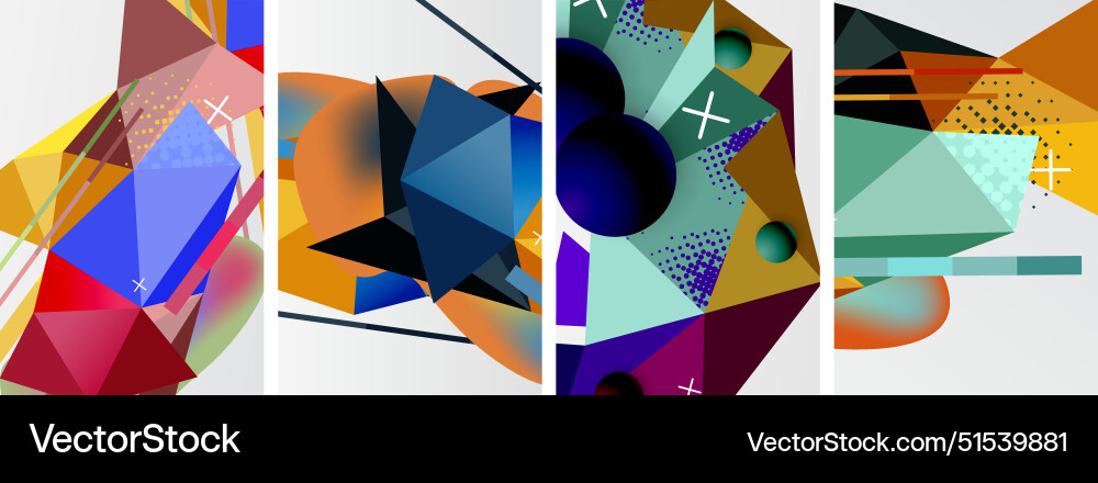 Geometric elements in abstract poster composition Vector Image