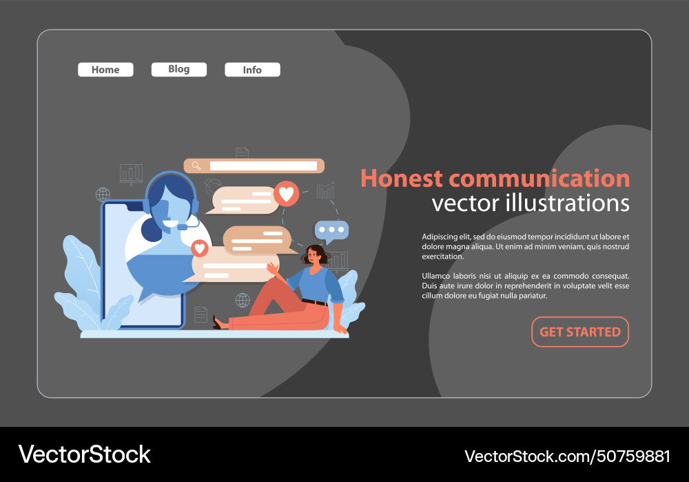 Honest communication a customer Royalty Free Vector Image