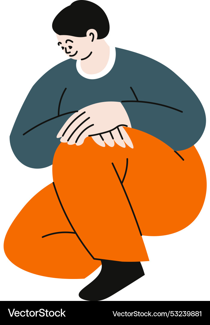 Man in casual sitting pose Royalty Free Vector Image