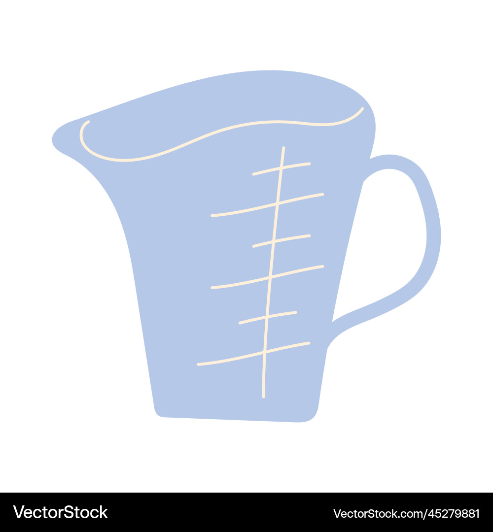 Measuring cup with scale kitchenware for home Vector Image