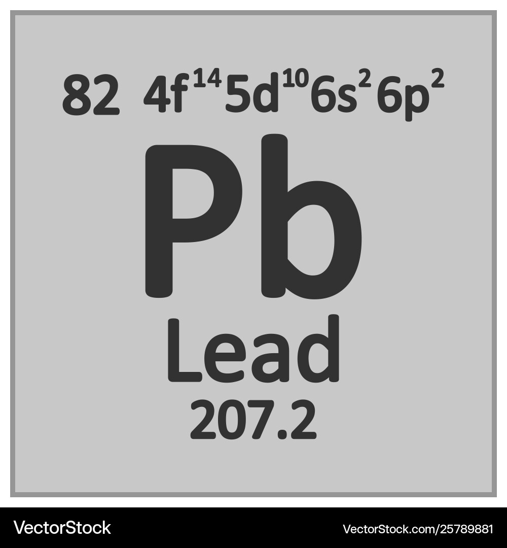 Periodic table element lead icon Royalty Free Vector Image