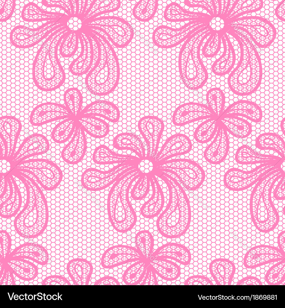 Pink seamless flower lace pattern Royalty Free Vector Image