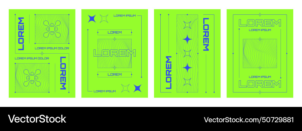 Poster design template in retro y2k style Vector Image