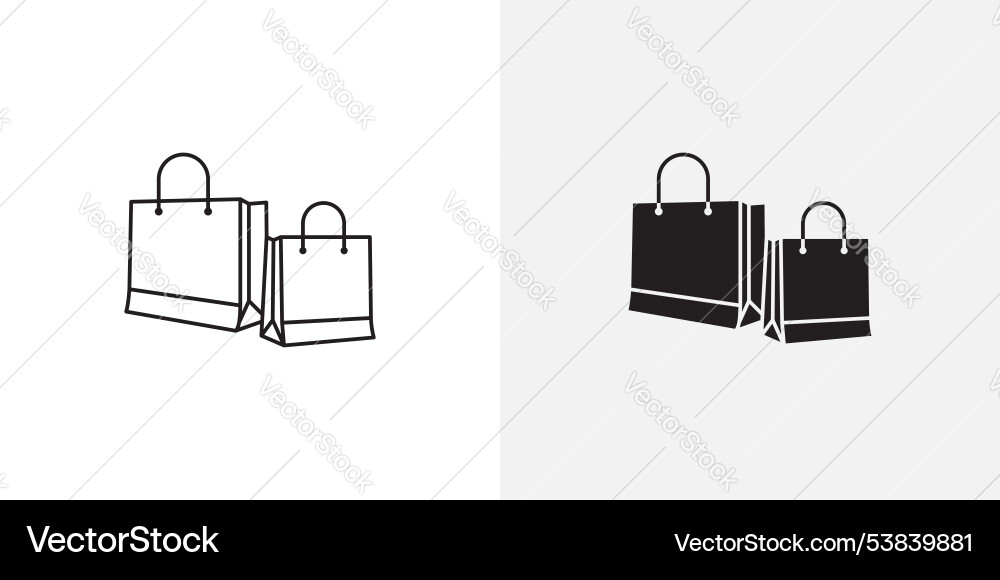 Shopping bags icon set Royalty Free Vector Image