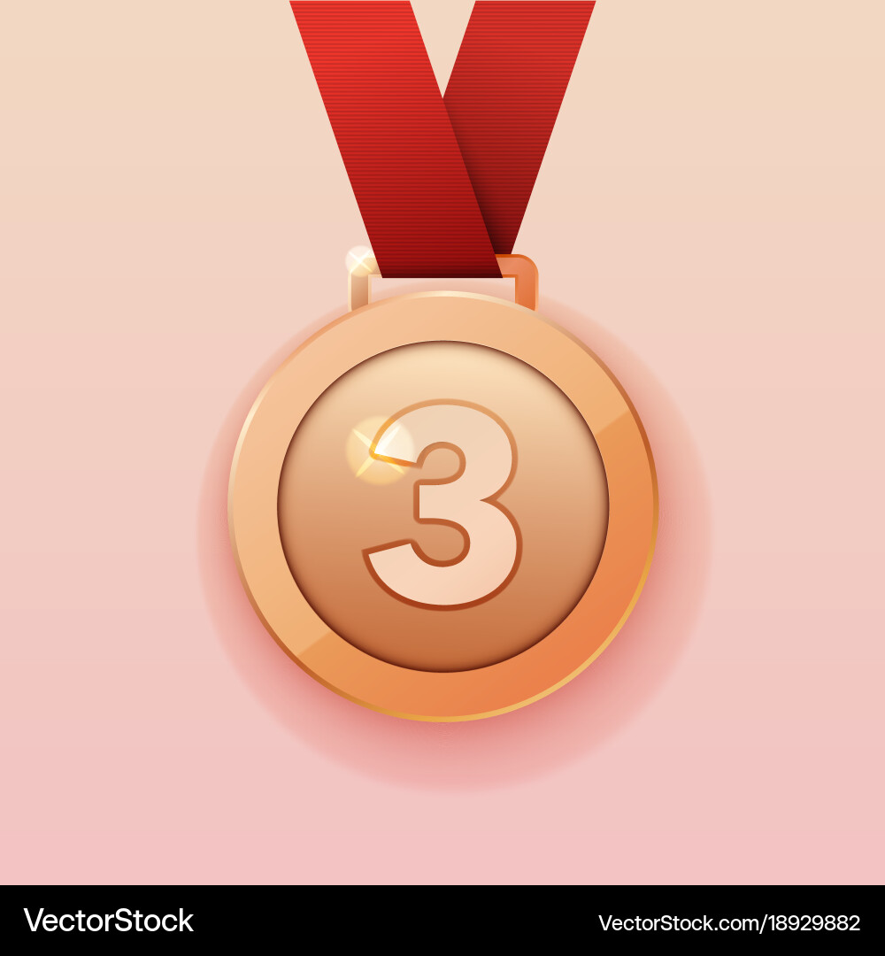 Bronze medal for third prize Royalty Free Vector Image