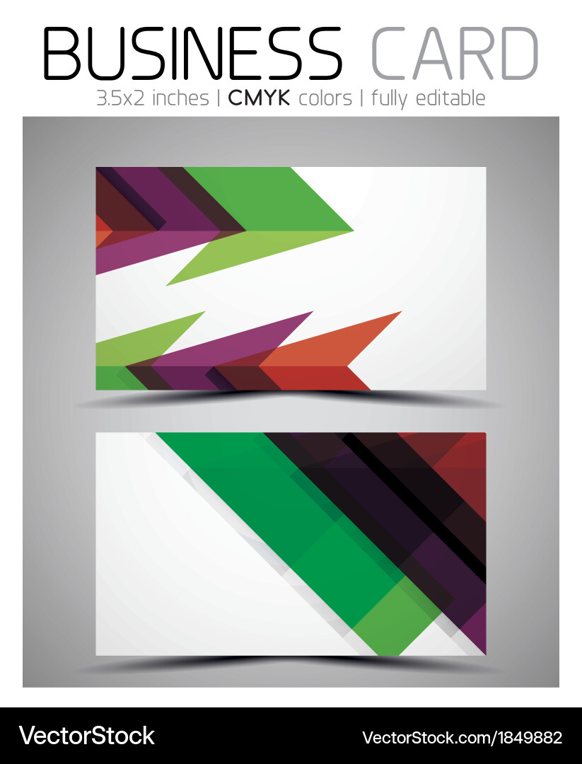 Cmyk business card design template Royalty Free Vector Image