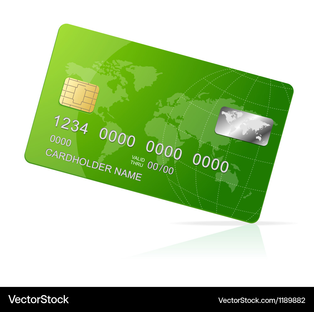 Credit card green icon isolated on white Vector Image