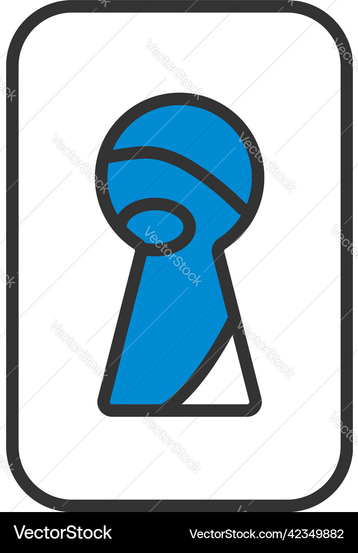 Criminal peeping through keyhole icon Royalty Free Vector