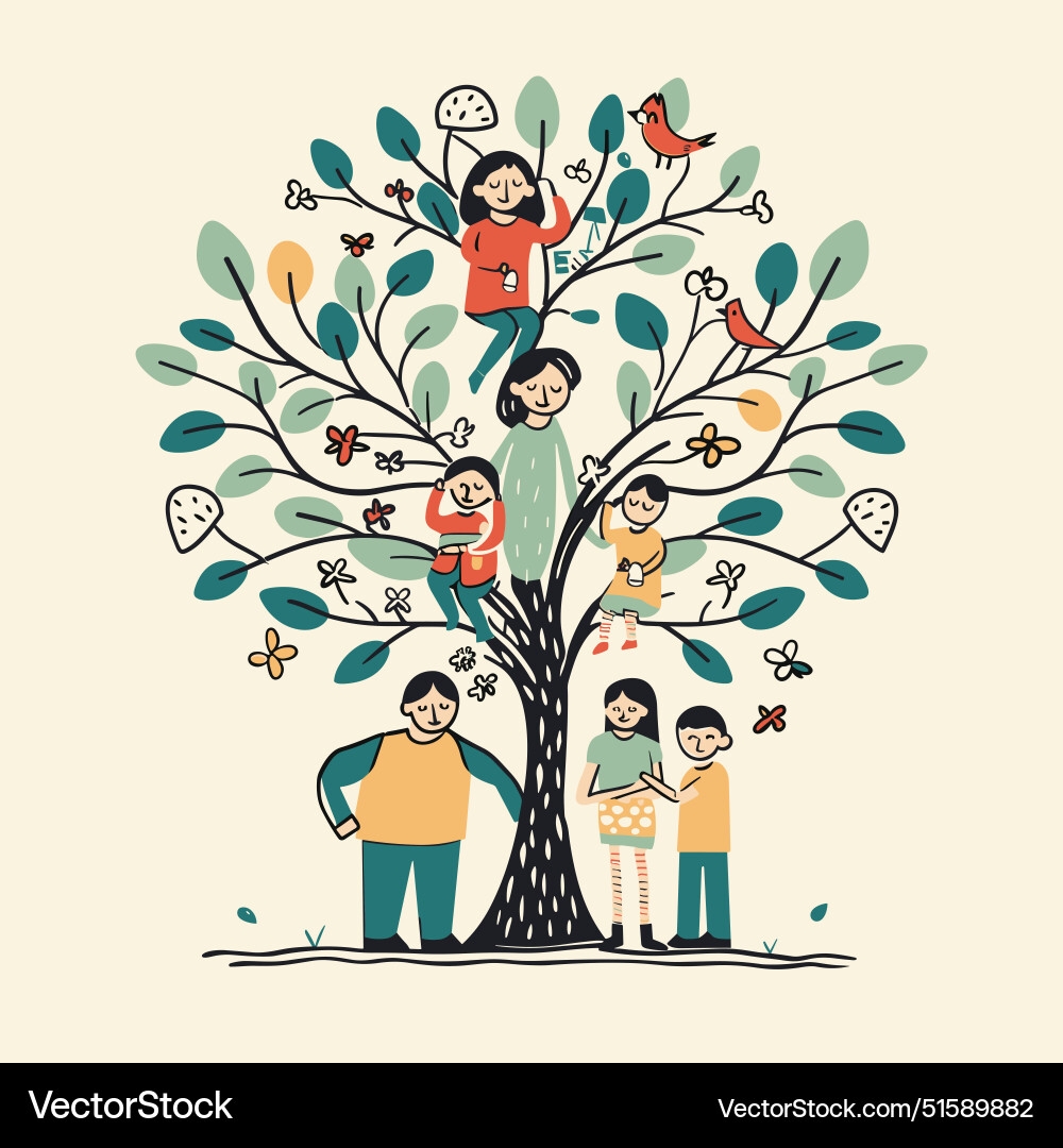 Family tree multiple generations Royalty Free Vector Image