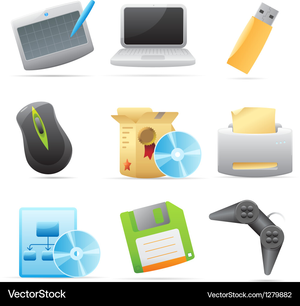 Icons for computer Royalty Free Vector Image - VectorStock