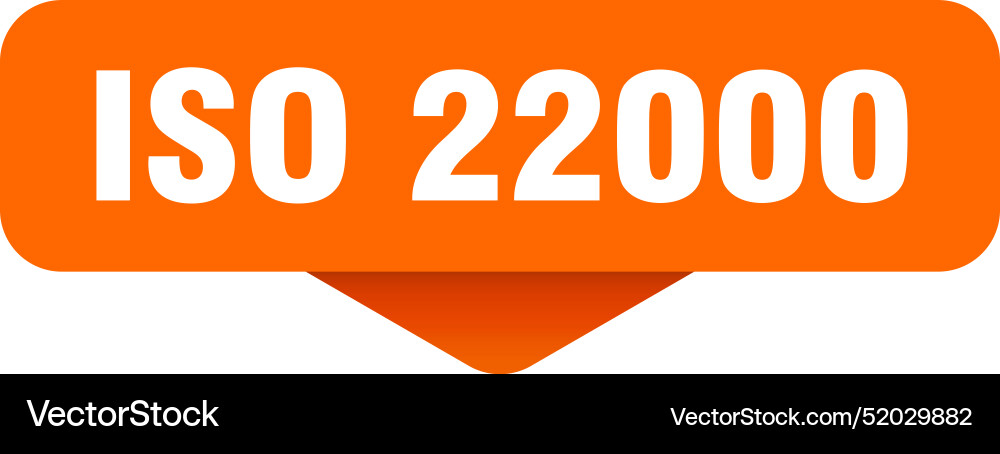 Iso 22000 sticker sign on transparent Royalty Free Vector