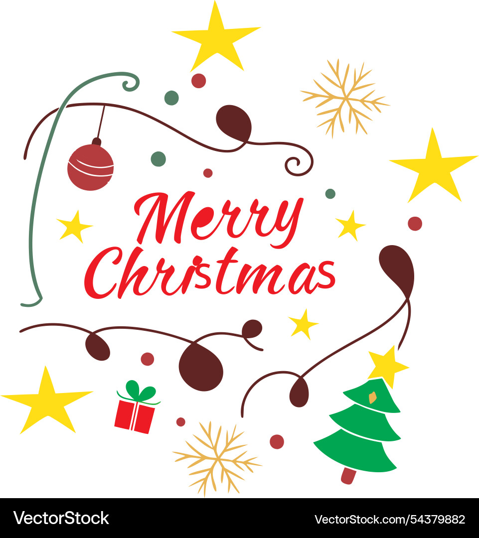 Merry christmas art Royalty Free Vector Image - VectorStock