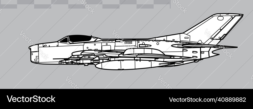 Mikoyan-gurevich mig-19pm farmer-e Royalty Free Vector Image
