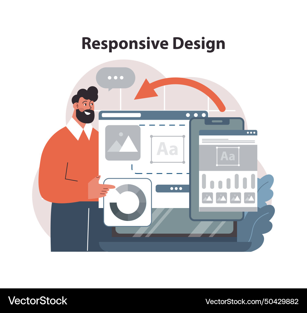 Responsive design adaptation concept flat Vector Image