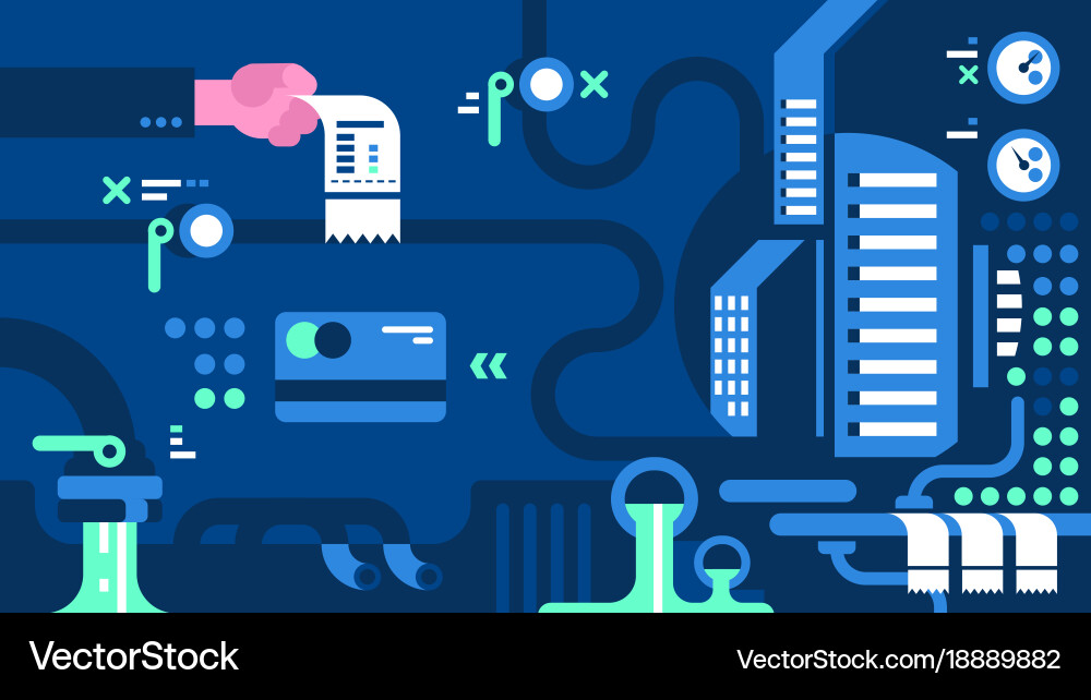 Structure of city water supply Royalty Free Vector Image