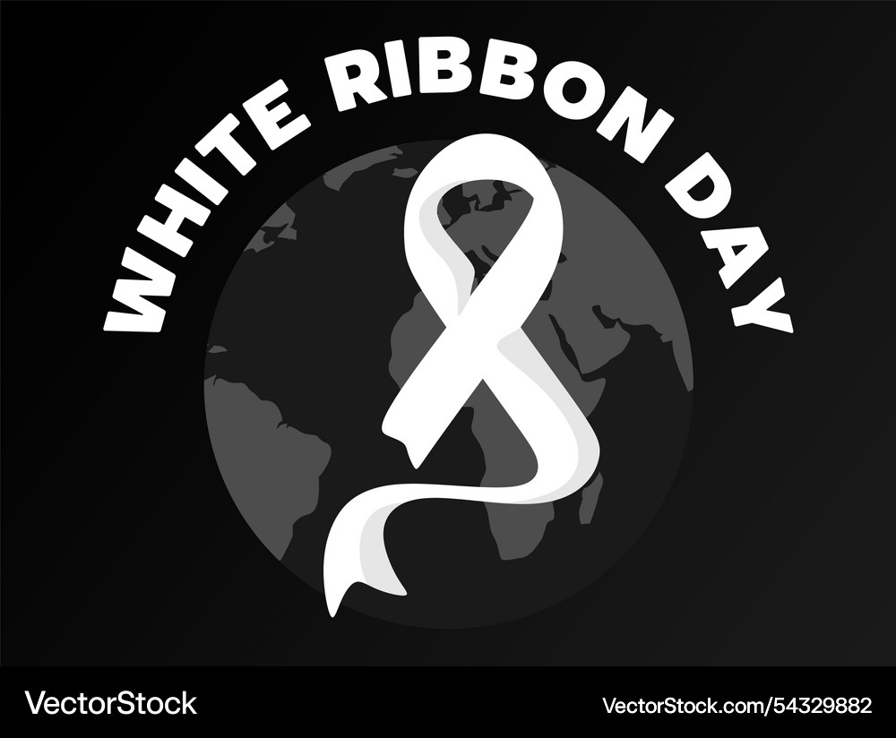 White ribbon day Royalty Free Vector Image - VectorStock