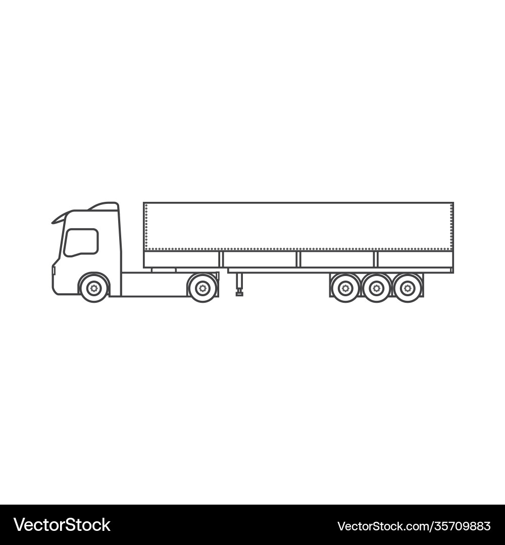 Cargo Delivery Truck Drawing Royalty Free Vector Image