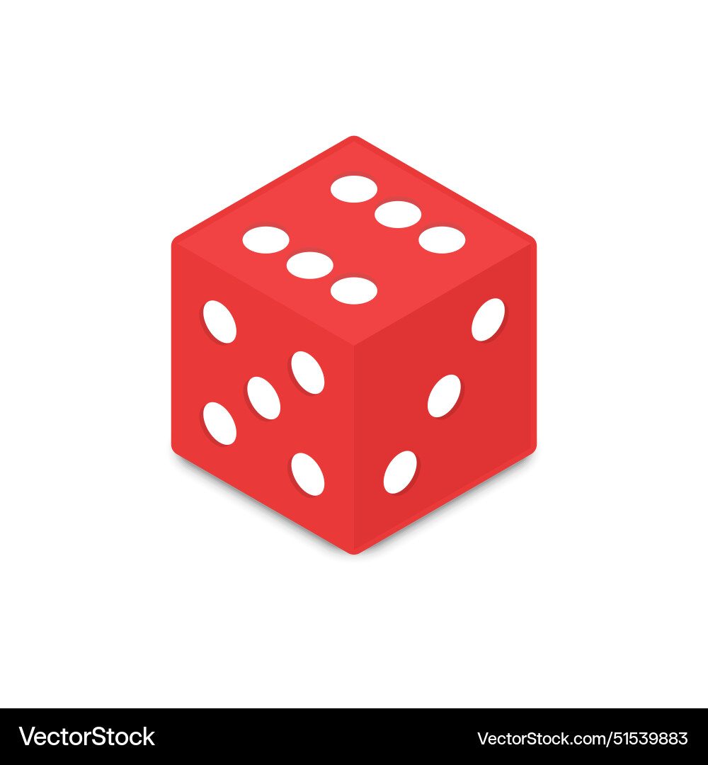 Dice icon red Royalty Free Vector Image - VectorStock
