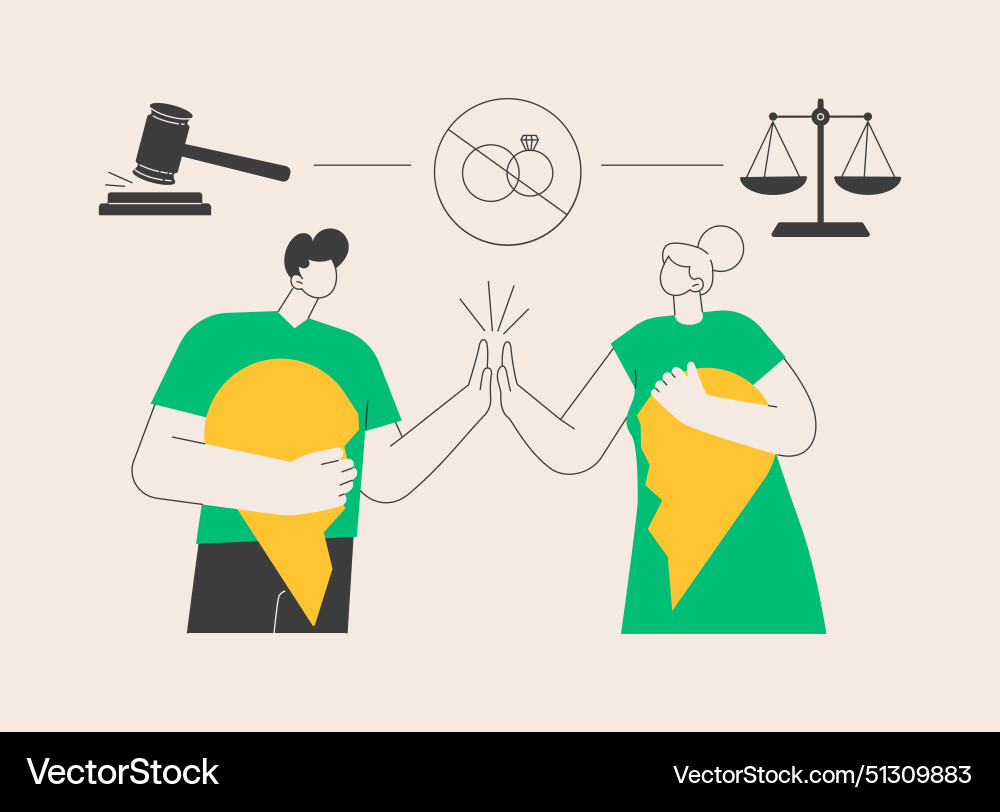 Divorce abstract concept Royalty Free Vector Image