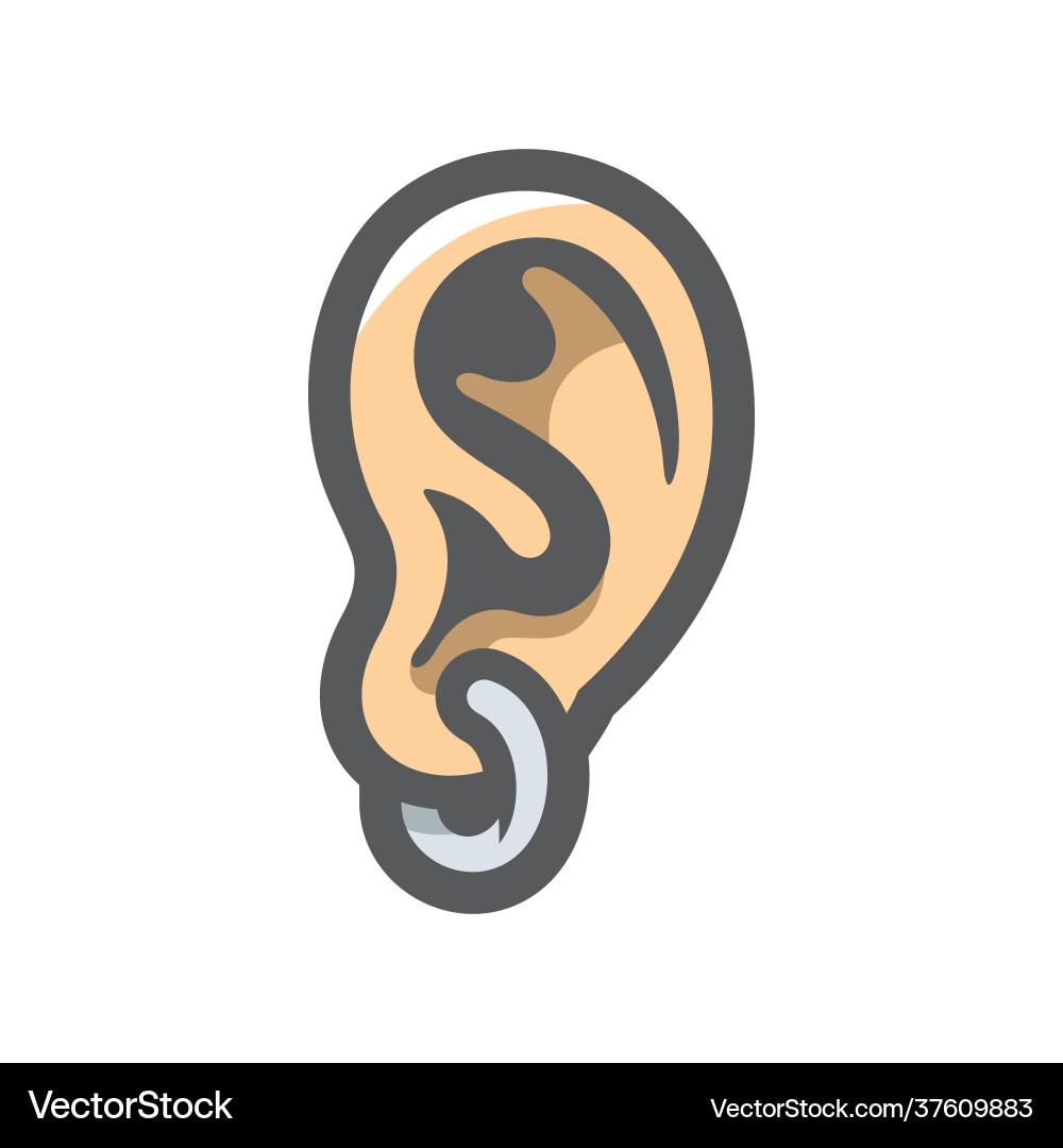 Ear Piercing Icon - Silver Ring Royalty Free Vector Image