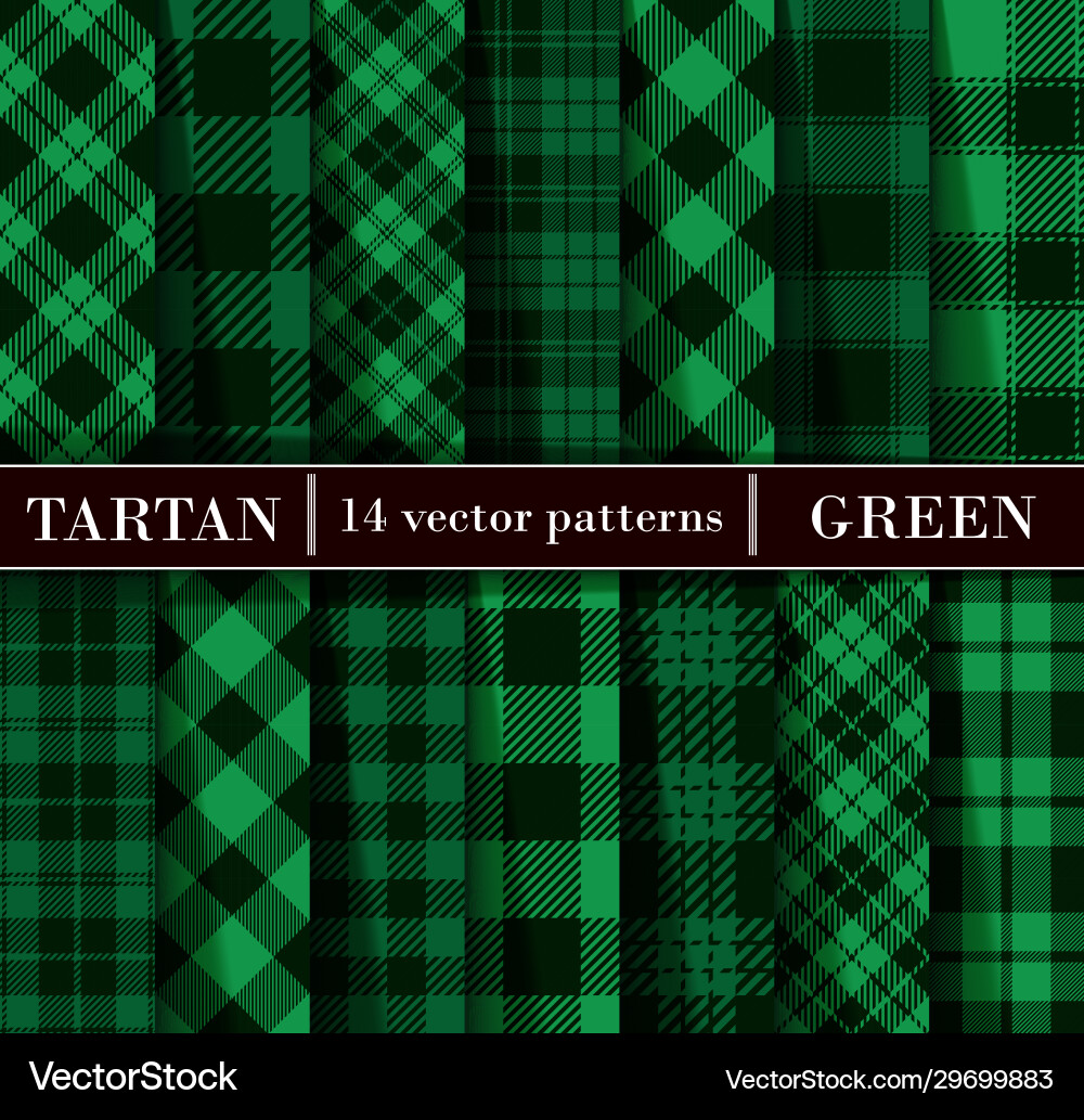 Green Tartan Plaid Patterns Royalty Free Vector Image