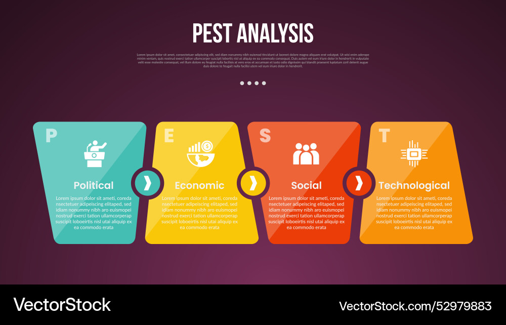 Pest analysis infographic template with unbalance Vector Image