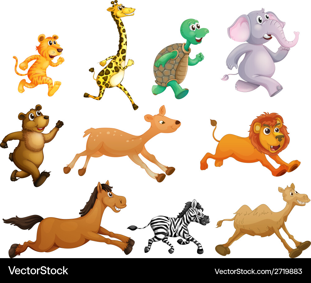 Running animals Royalty Free Vector Image - VectorStock