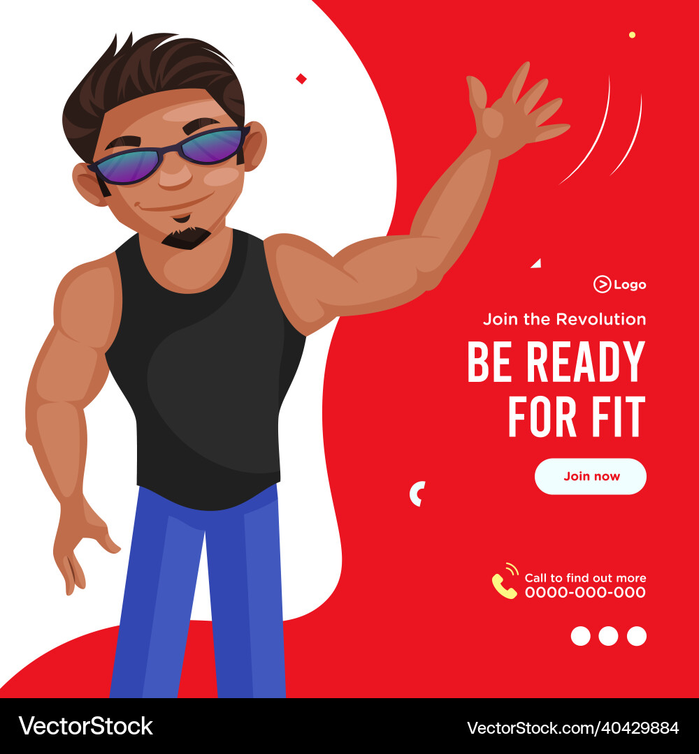 Banner design of bodybuilder Royalty Free Vector Image