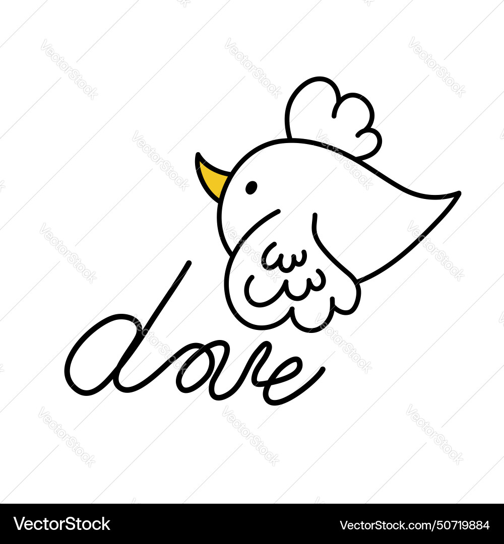 Cute simple doodle bird in flight sloppy Vector Image