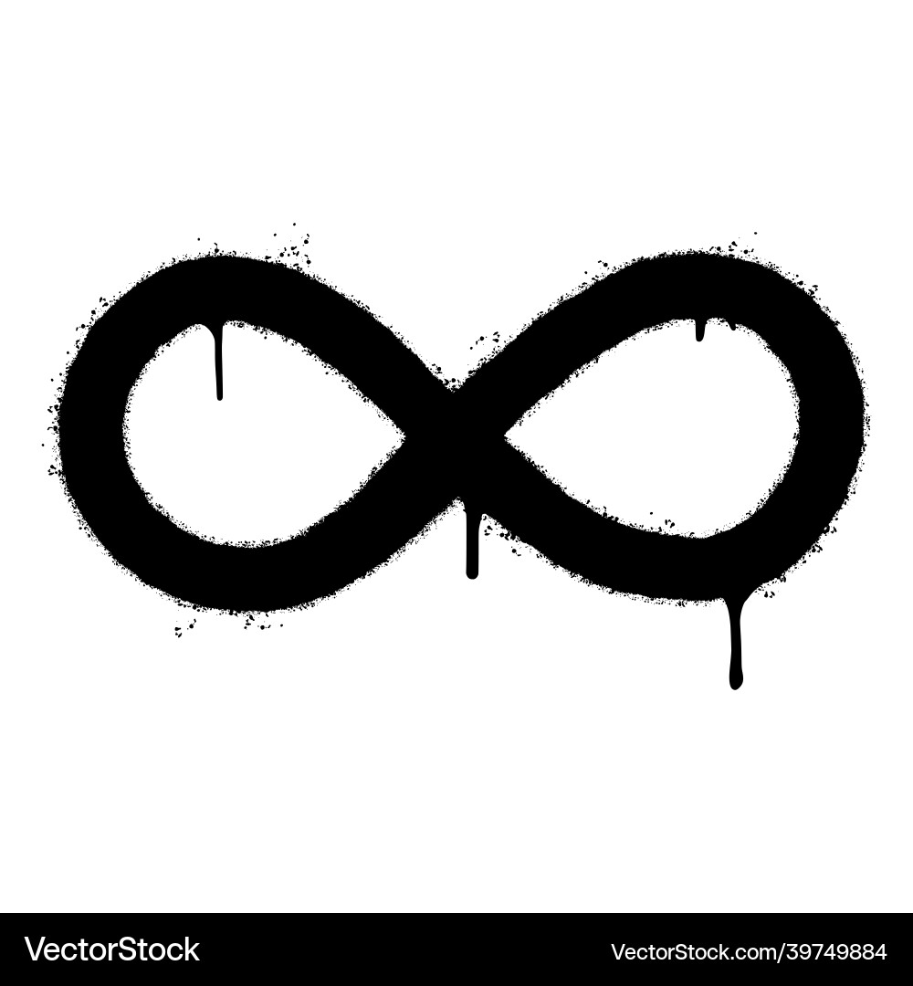 Graffiti infinity symbol sprayed isolated Vector Image