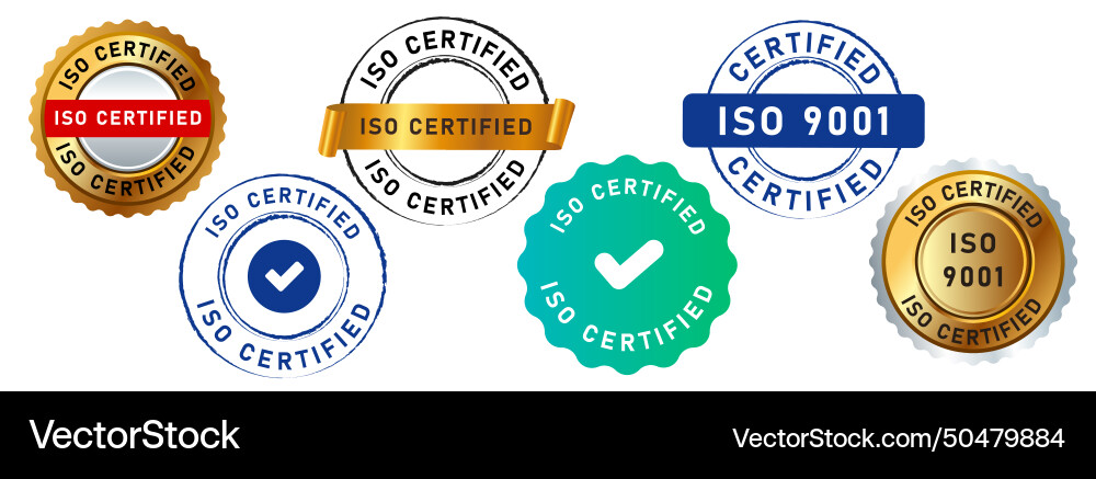 Iso certified circle stamp label seal emblem badge