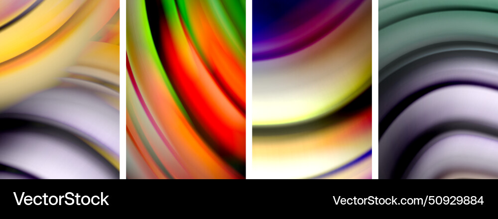 Rainbow style fluid color wave line background Vector Image