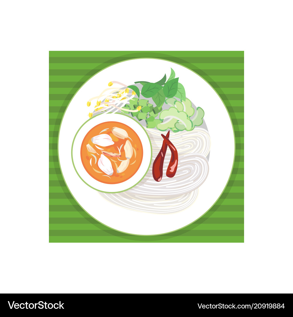 Rice noodle Royalty Free Vector Image - VectorStock