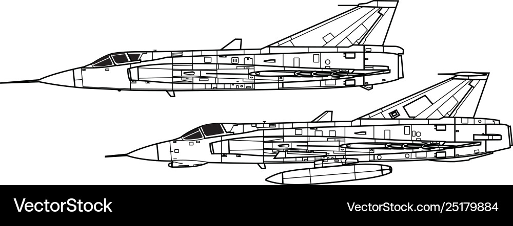 Saab j35 draken Royalty Free Vector Image - VectorStock