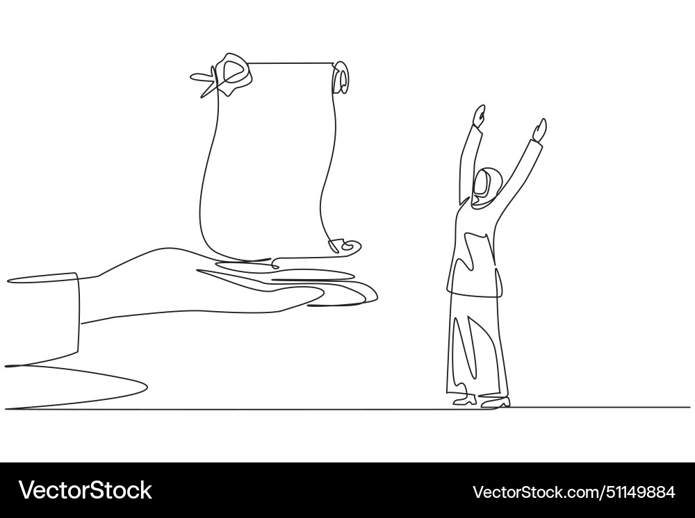 Single continuous line drawing arabian Royalty Free Vector