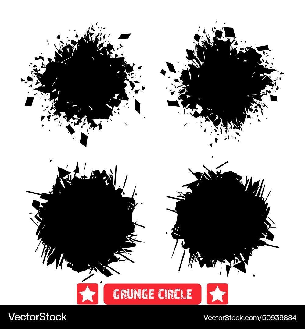 Urban grunge circles collection distressed Vector Image